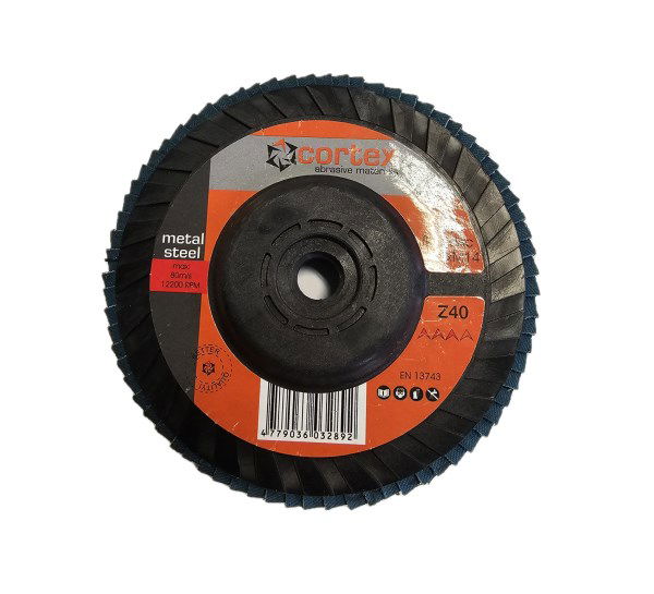 Žiedlapinis šlifavimo diskas CORTEX, 125 mm, P40, cirkonis ...