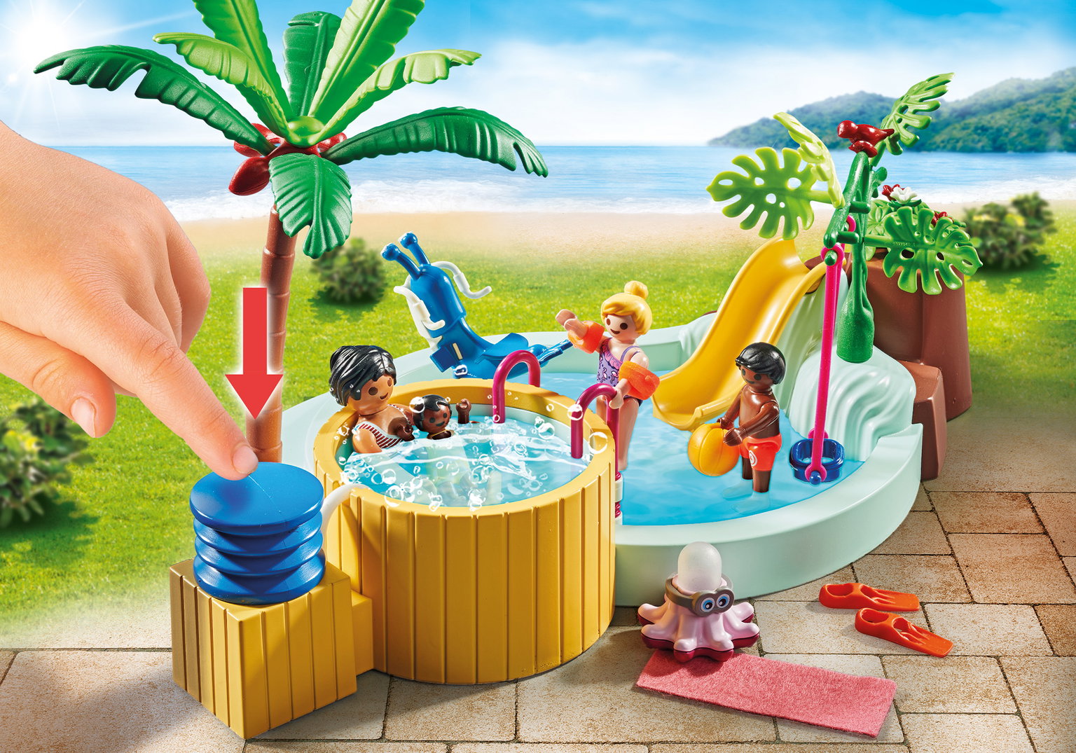 Vaikų baseinas su sūkurine vonia PLAYMOBIL MY LIFE 71529 - ermitazas.lt