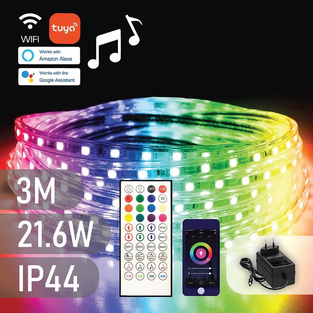 LED juostos rinkinys SPECTOR LIGHT, IP44,21,6W,RGB,dim.,pultelis,muz ...