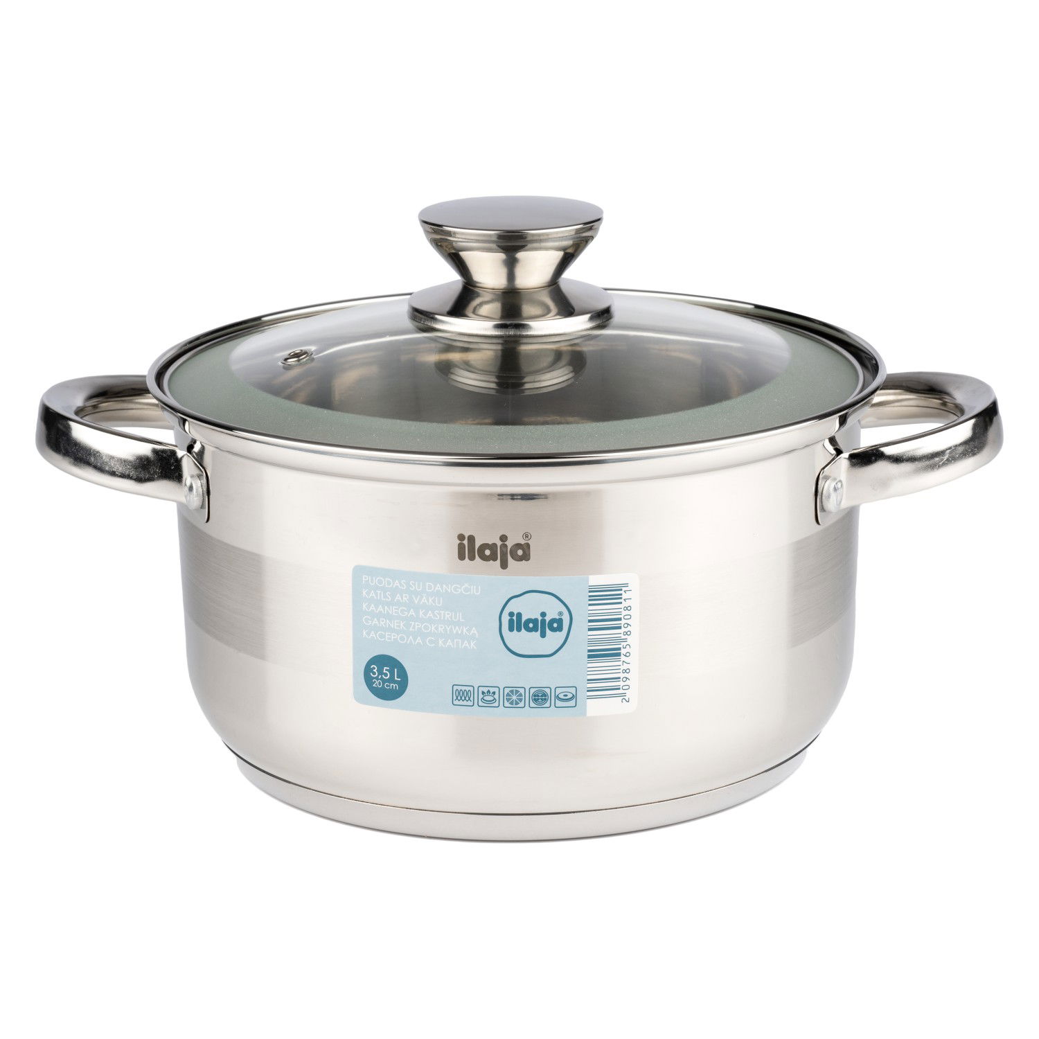 Puodas su dangčiu ILAJA, sidabrinės sp., ø20 cm - ermitazas.lt