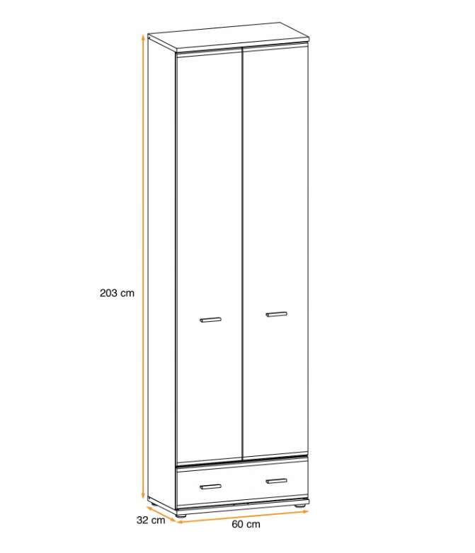 Prieškambario spinta Marco, ąžuolo/antracito - ermitazas.lt