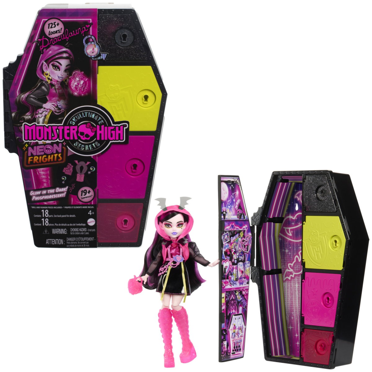 Siurprizų rinkinys – Drakulaura MONSTER HIGH SKULLTIMATES, neoninė ...