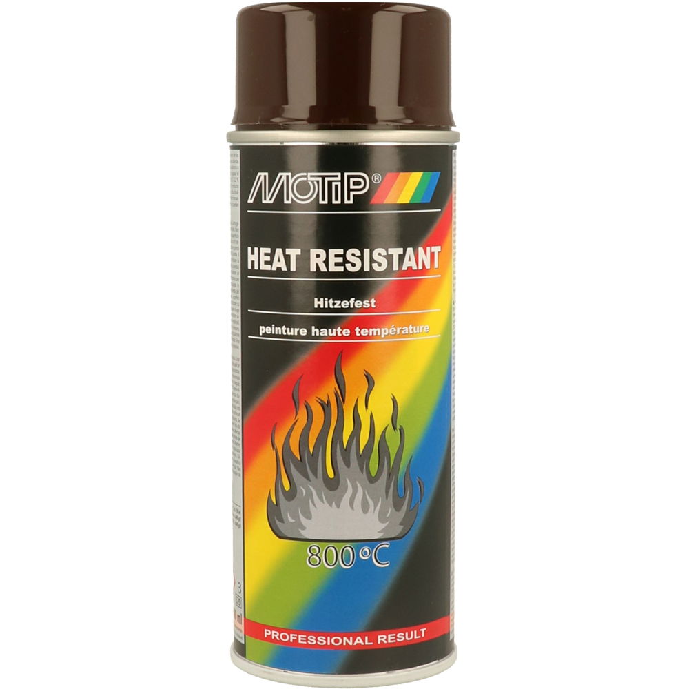 Purškiami dažai atsparūs aukštai temperatūrai MOTIP 800°C, rudos sp., 400ml - ermitazas.lt