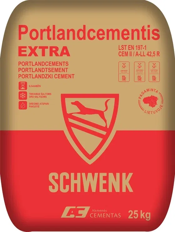 Cementas EXTRA CEM II/A-LL 42,5R, 25 kg - ermitazas.lt