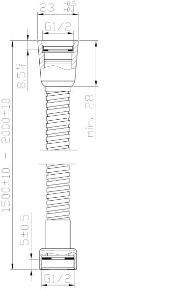 Dušo žarna INVENA, metalinė, dvigubo sukibimo, 150 -200 cm - ermitazas.lt