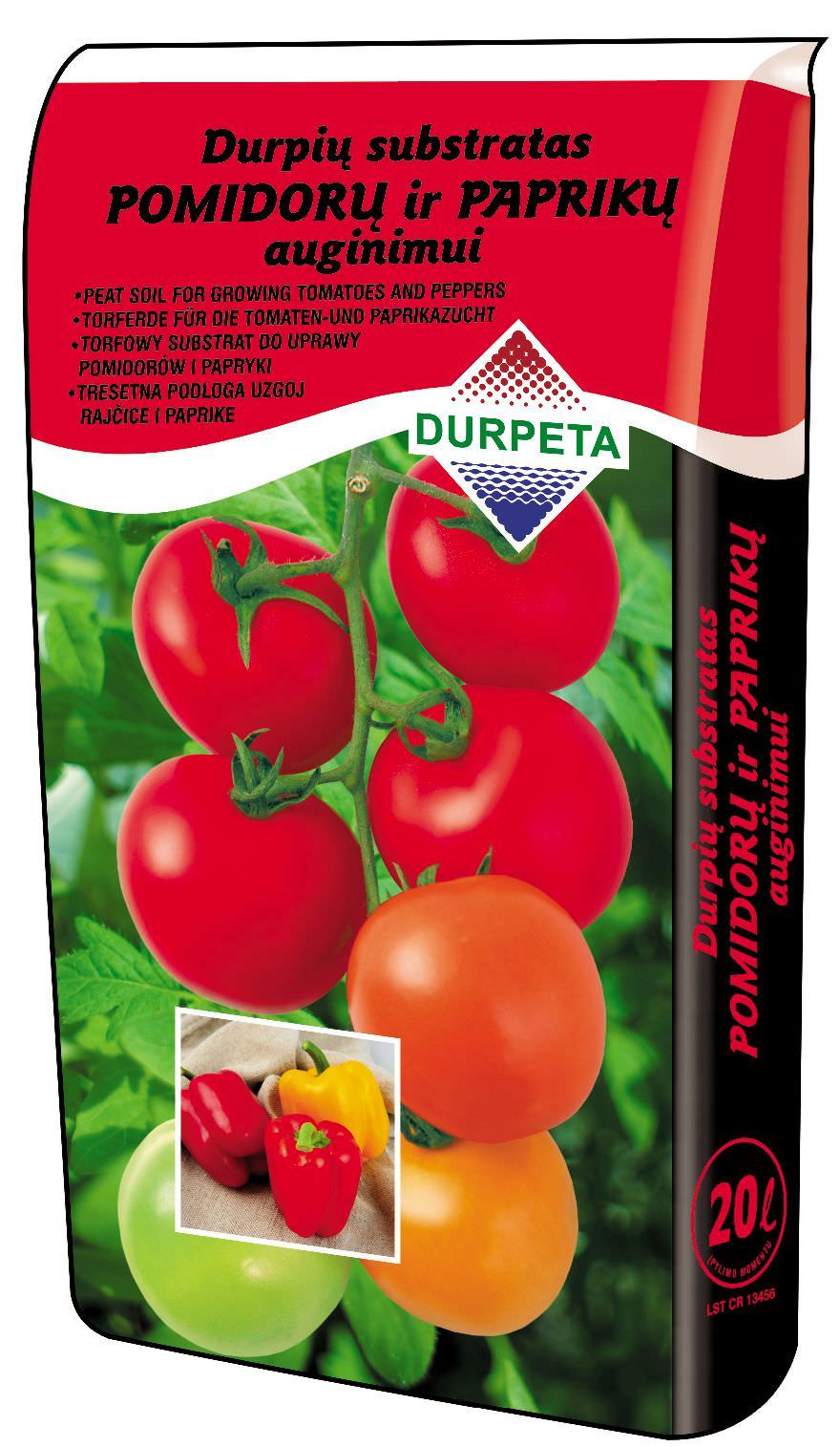 Pomidorų ir paprikų durpių substratas DURPETA, 20 l - ermitazas.lt
