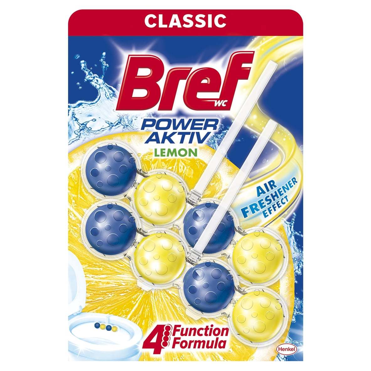 WC valiklis-gaiviklis BREF Power Aktiv Lemon, 2 x 50 g - ermitazas.lt