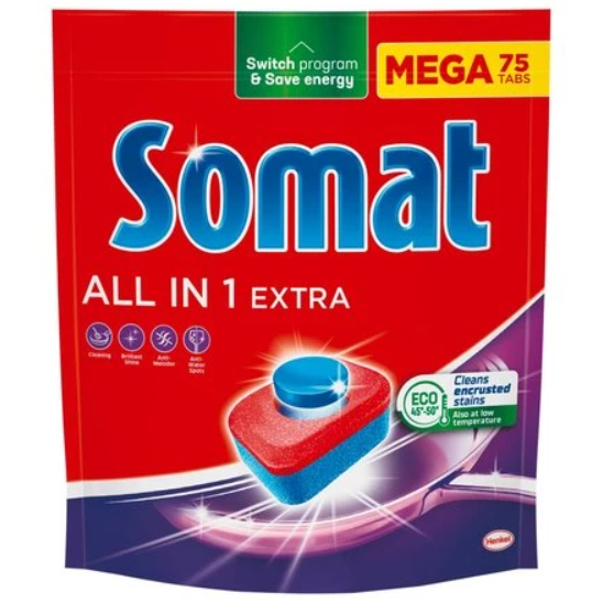 Indaplovių tabletės SOMAT ALL IN 1 Extra, 75 vnt. - ermitazas.lt