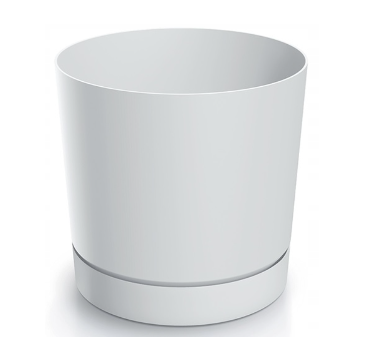 Plastikinis vazonas TUBO P, baltos sp., 13 x 13 cm - ermitazas.lt