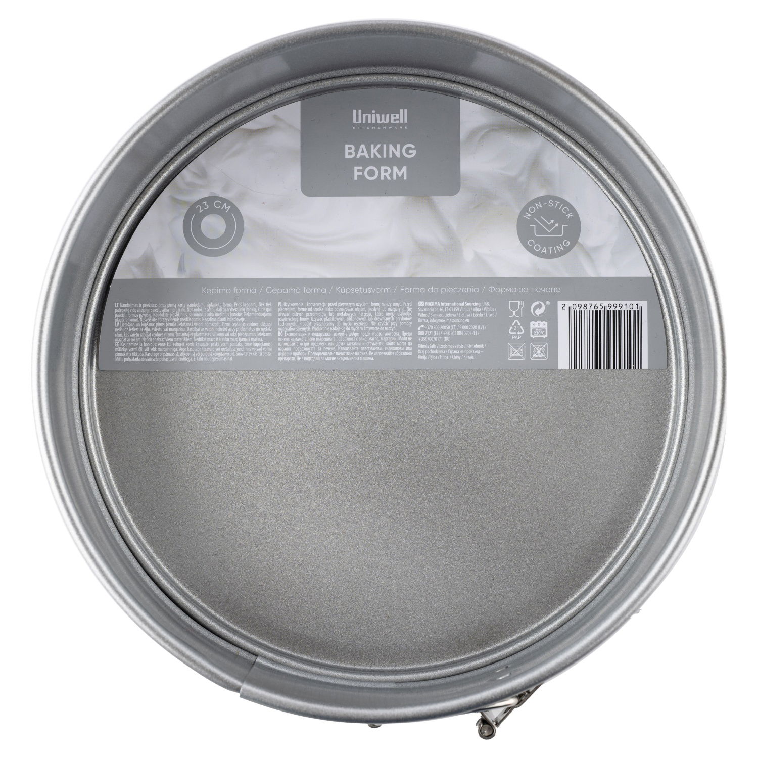 Torto kepimo forma nepridegančia danga UNIWELL, pilkos sp., ø 23 cm ...