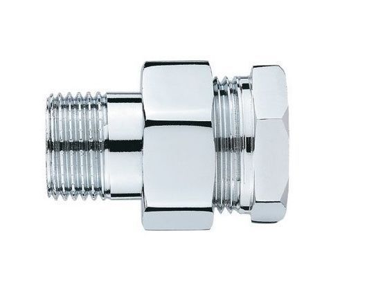 Žalvarinė ardoma jungtis, 1/2", tiesi, chrom., poliruota, vid/išor - ermitazas.lt