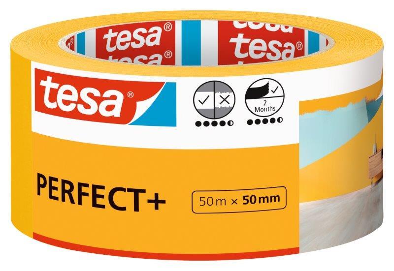 Dažymo juosta TESA PERFECT+ 56538, 50 x 0,05 m, oranžinės sp ...
