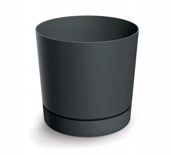 Plastikinis vazonas TUBO P, antracito sp., 15 x 15 cm - ermitazas.lt