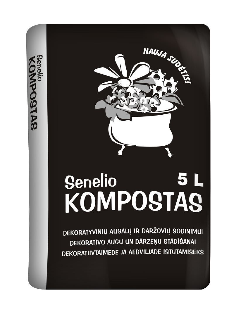 Kompostinė žemė SENELIO KOMPOSTAS JUKNEVIČIAUS, 5 l - ermitazas.lt