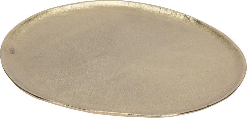 Dekoratyvinis metalinis padėklas OVAL, aukso sp., 30 x 27 cm - ermitazas.lt