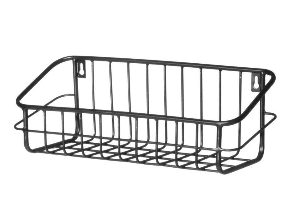 Dekoratyvinis metalinis krepšelis 4LIVING, juodos sp., 38 x 14 cm - ermitazas.lt