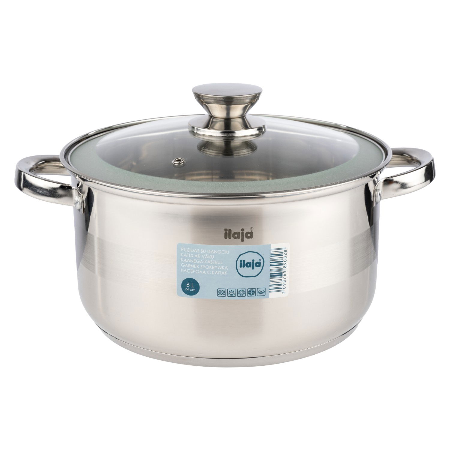 Puodas su dangčiu ILAJA, sidabrinės sp., ø24 cm - ermitazas.lt