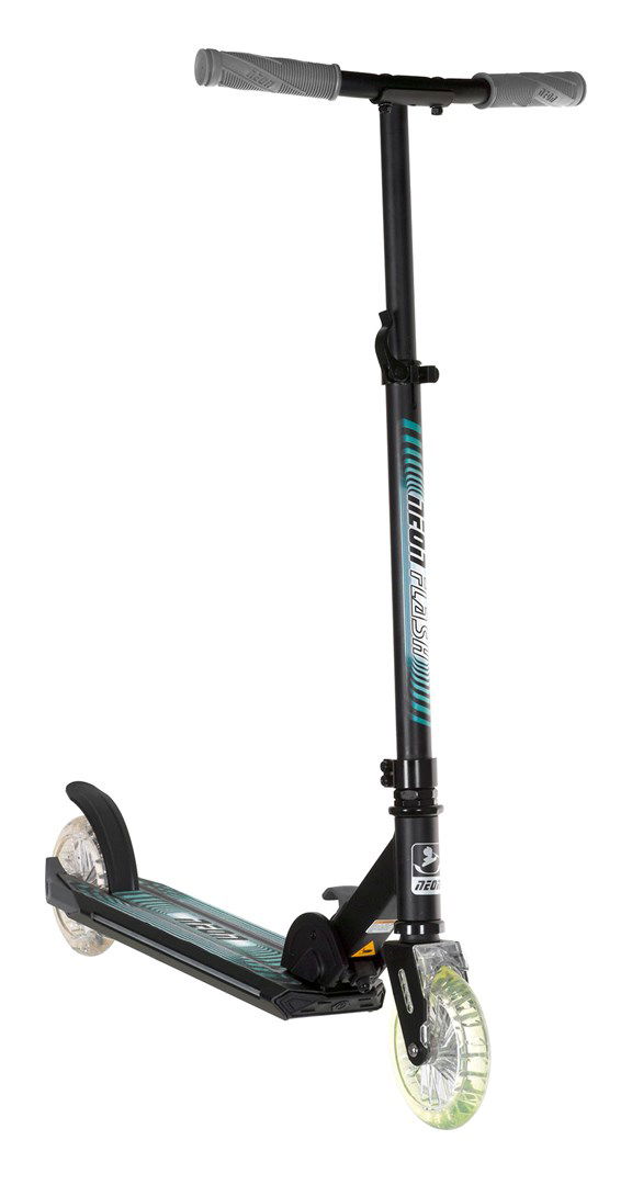 Paspirtukas YVolution Neon Flash, juodas/žalias - ermitazas.lt