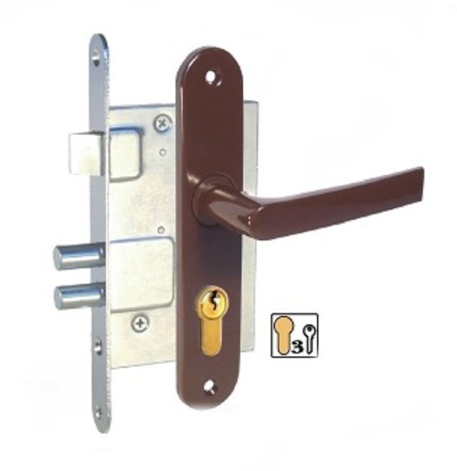 Įleidžiama spyna su staktos plokštele Rita, 404Z-35809/22, 55 mm, ruda ...