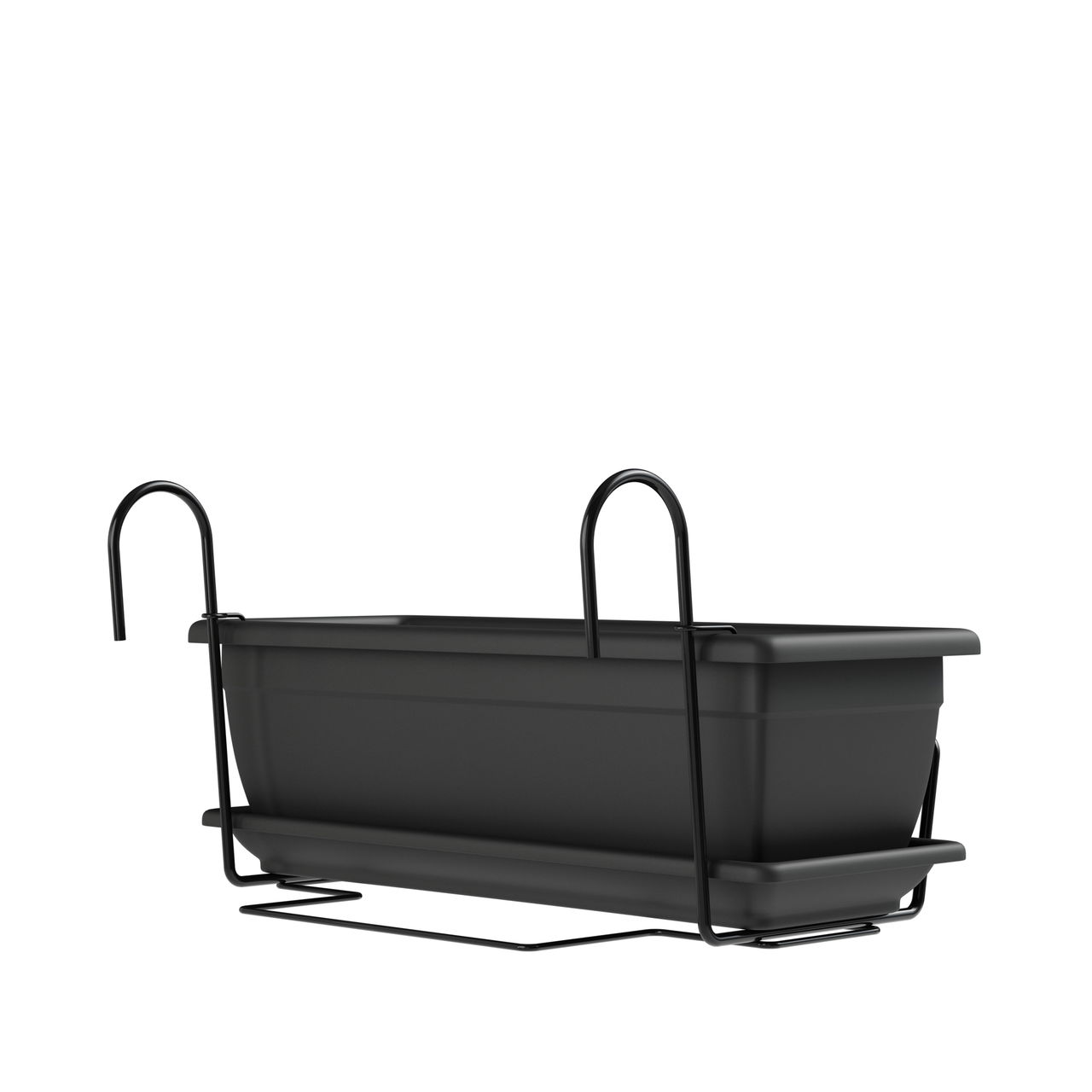 Plastikinis lovelis su laikikliu TERA NARA, juodos sp., 27 x 50 x 16 cm - ermitazas.lt