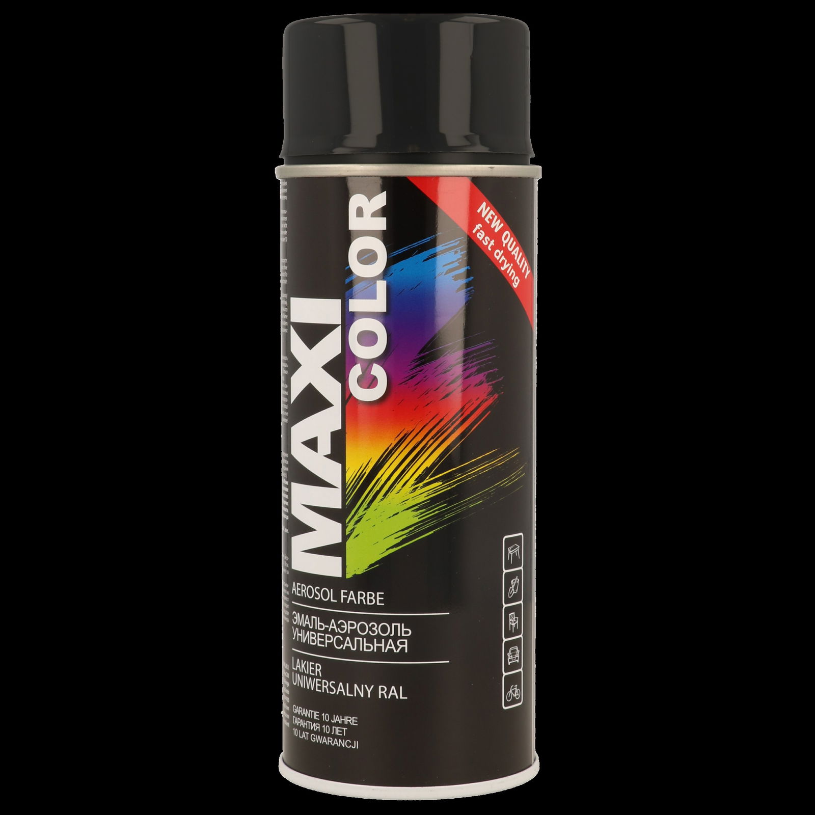 Purškiami dažai MAXI COLOR RAL7021, juodai pilkos sp., 400ml - ermitazas.lt