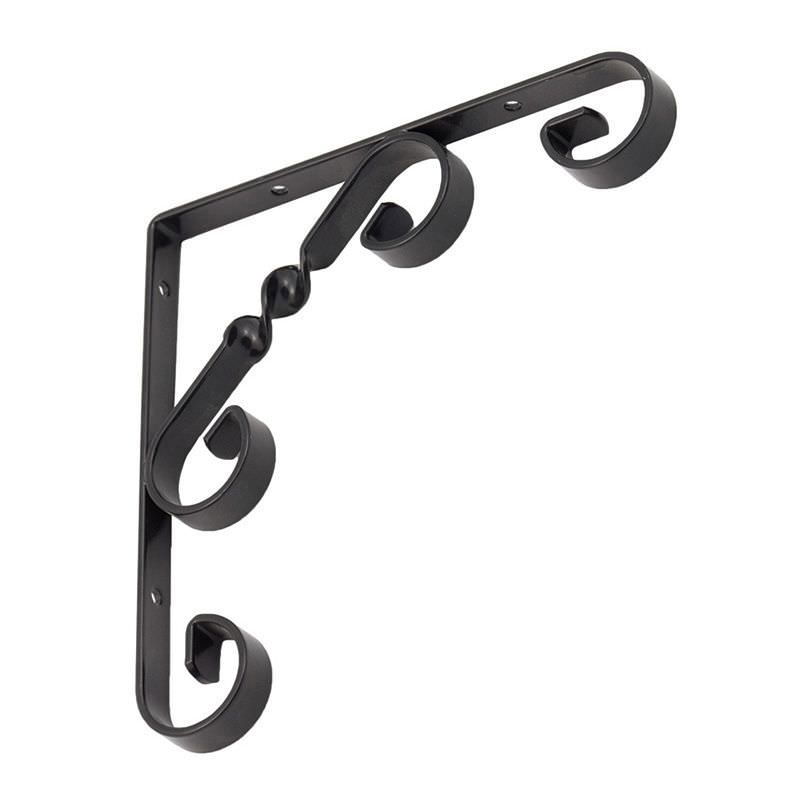 Lentynos laikiklis, 100 x 100 mm, dekoratyvinis, juodos sp. - ermitazas.lt