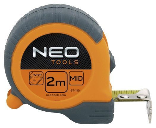 Ruletė NEO, 5 m x 25 mm, su guma ir magnetu, nailoninė juosta ...