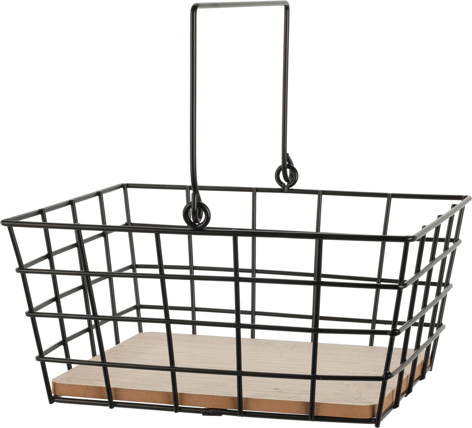 Dekoratyvinis metalinis krepšelis su rankena, juodos sp., 21 x 25 x 13 cm - ermitazas.lt