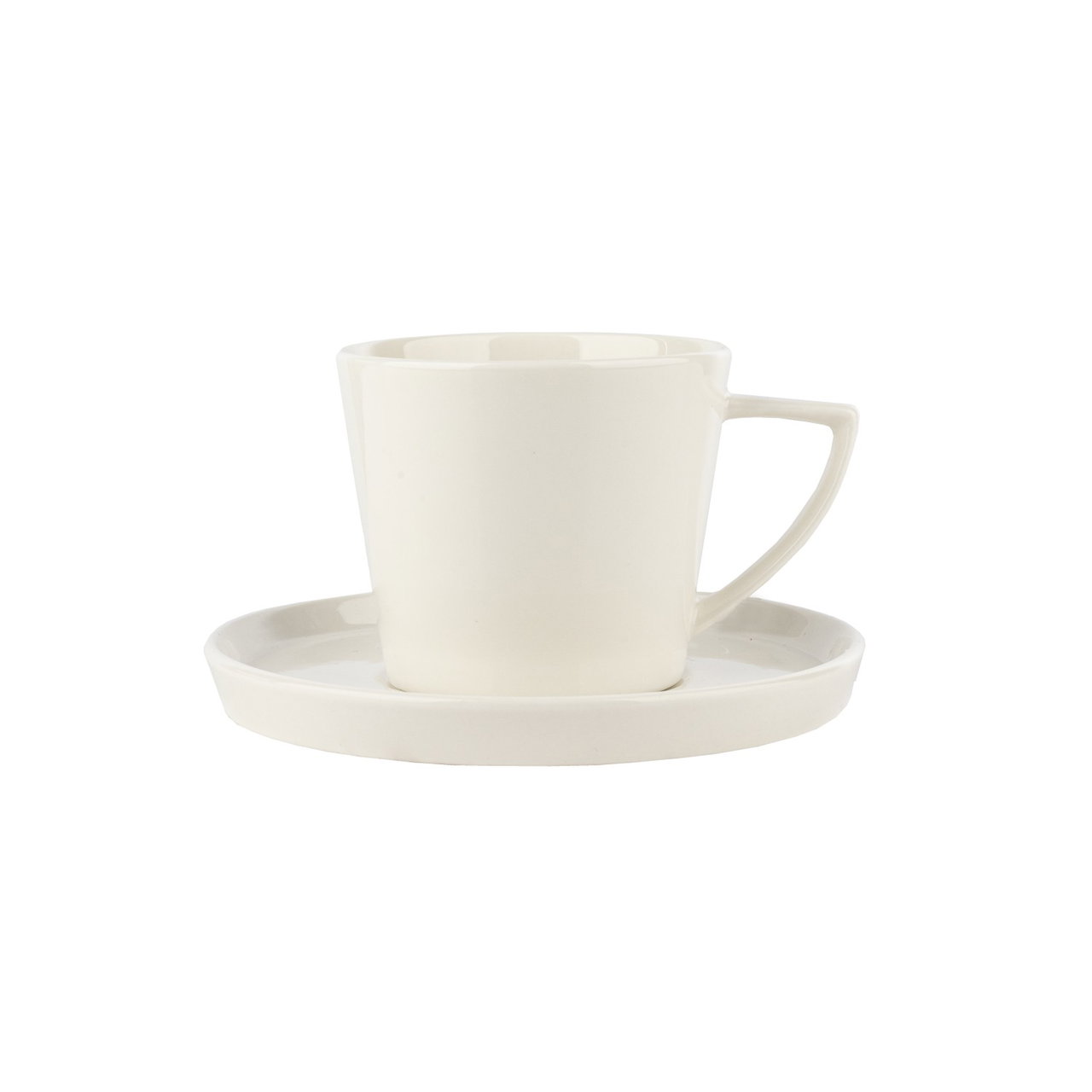 Puodelis su lėkštute AURORA WHITE HOME MODERN - ermitazas.lt