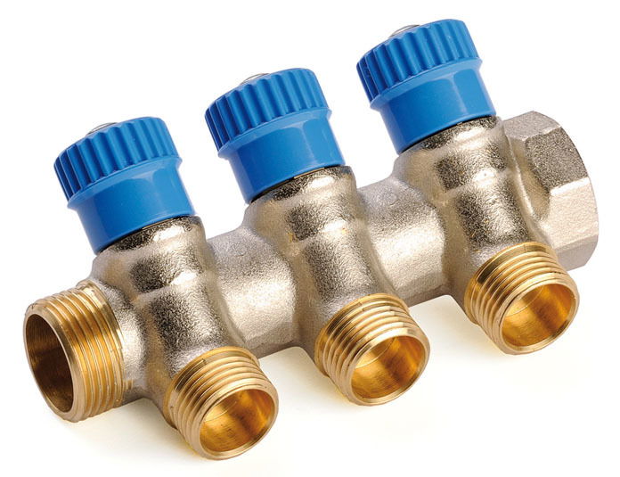 Reguliuojamas vandientiekio kolektorius GENERAL FITTINGS, 3/4" x 3/4", 4 žiedų - ermitazas.lt