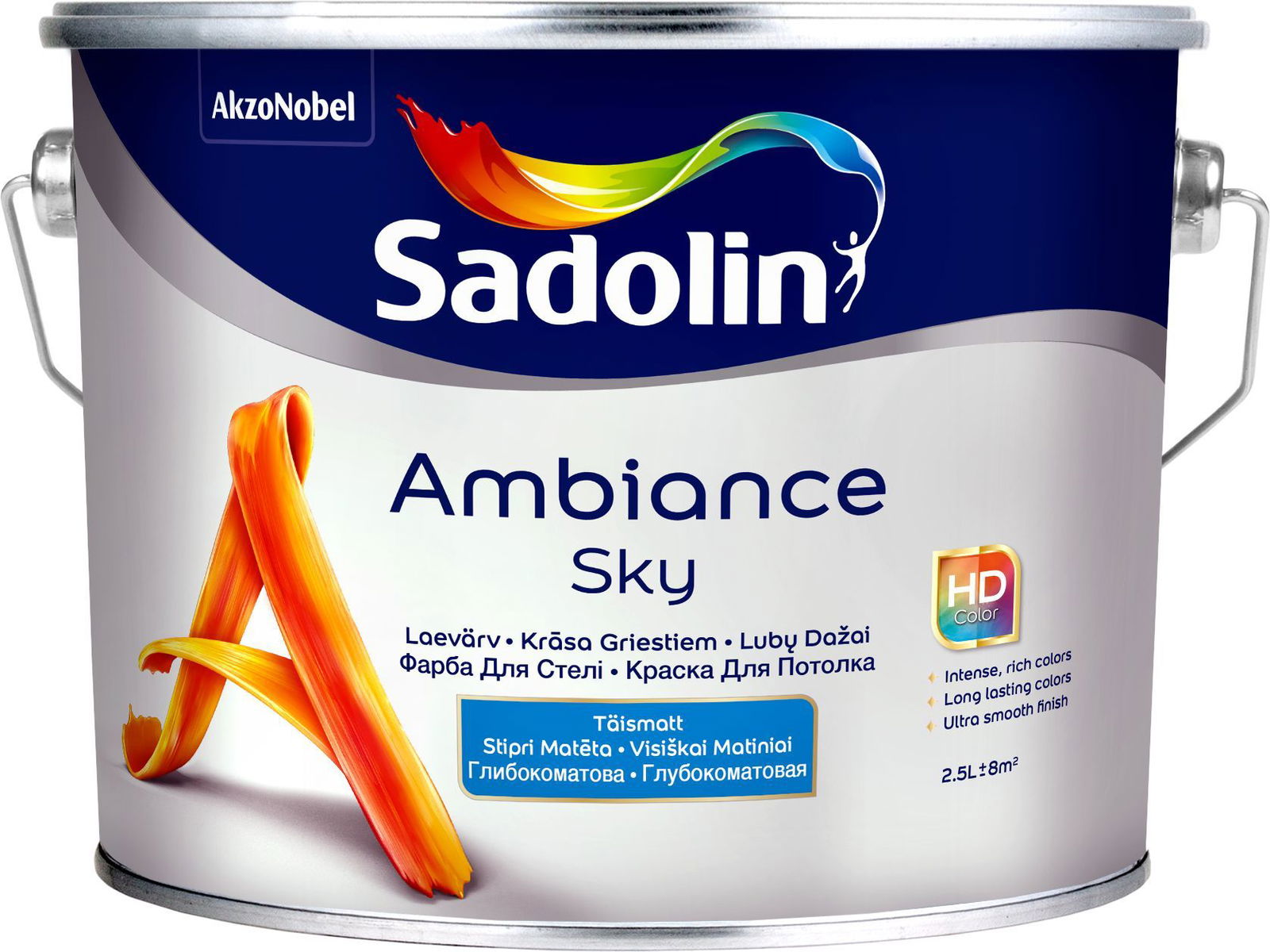 Lubų dažai SADOLIN AMBIANCE SKY, baltos sp., visiškai matiniai, 2,5 l ...