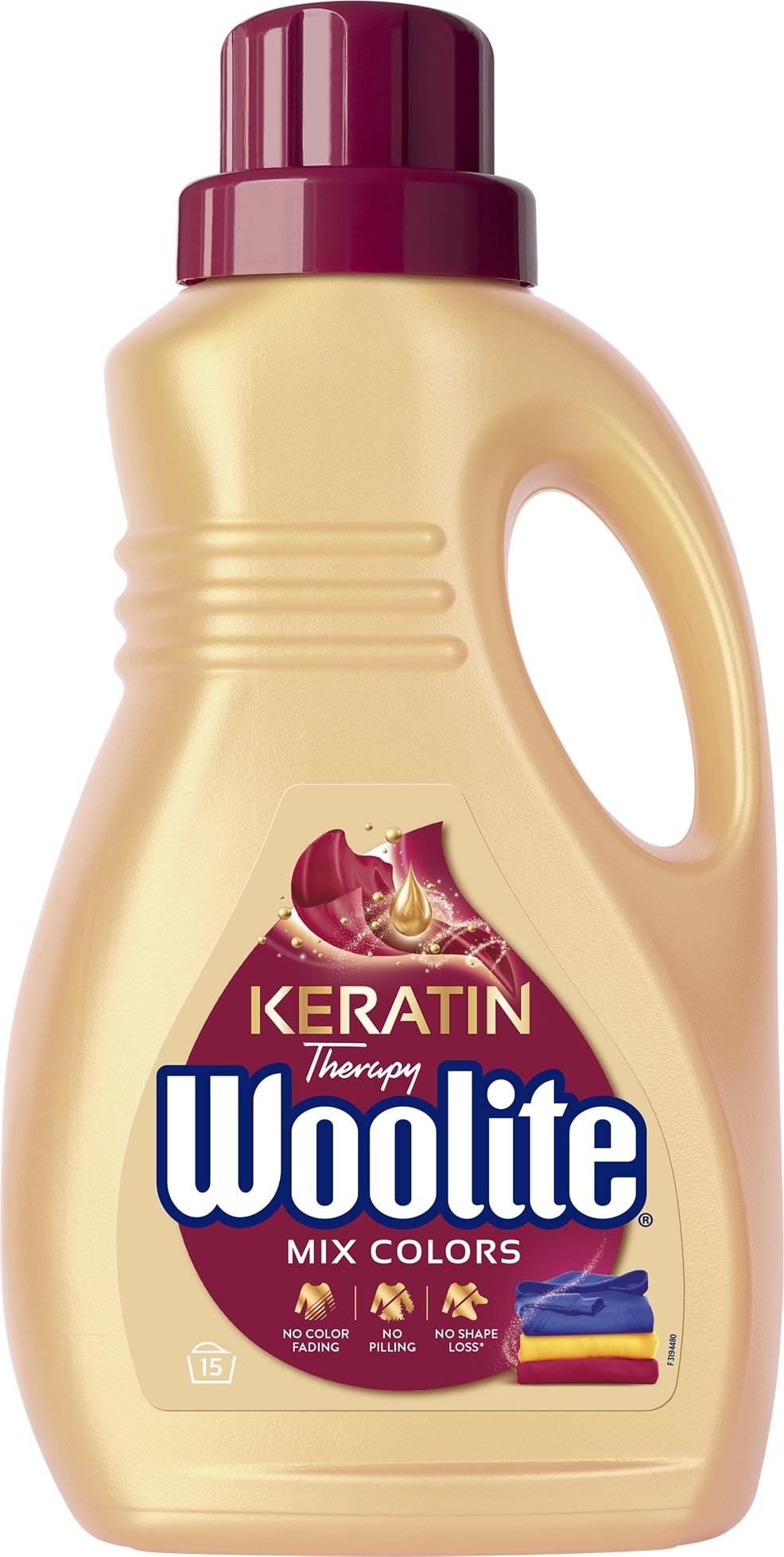 Skystas skalbiklis WOOLITE Mix Colors su keratinu, 900 ml - ermitazas.lt