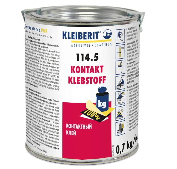 Universalūs kontaktiniai klijai Kleiberit 114/5 0.7kg - ermitazas.lt