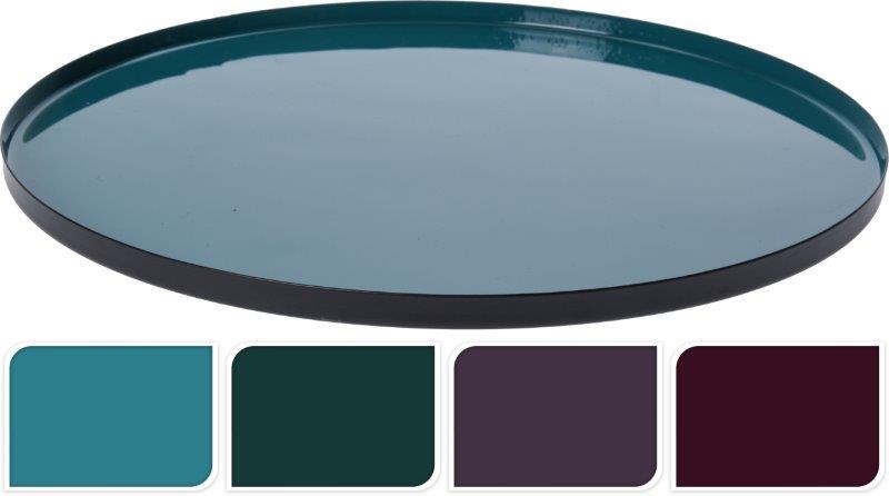 Dekoratyvinis metalinis padėklas, apvalus, 4 spalvų, 29 x 29 cm - ermitazas.lt