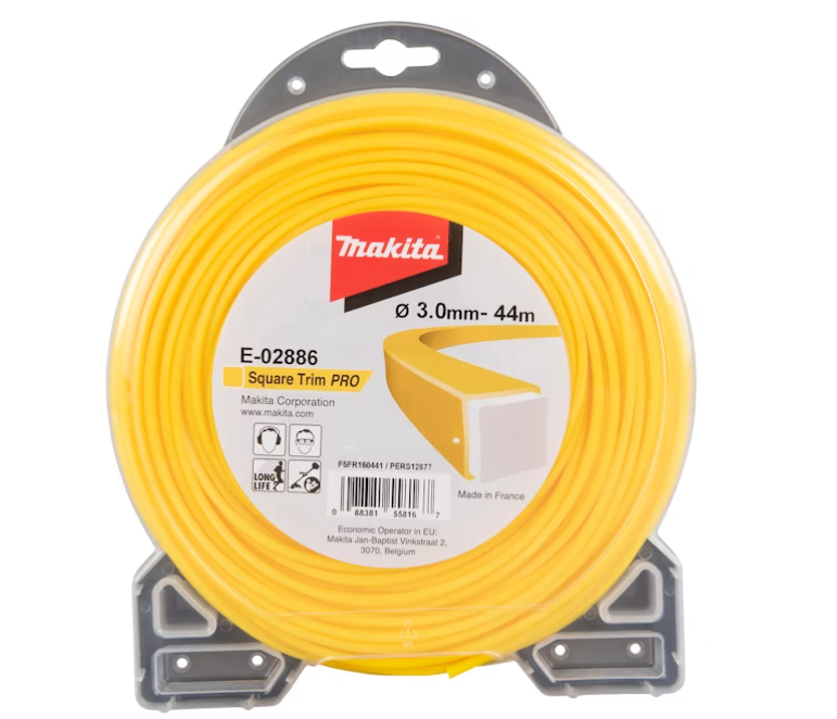 Kvadratinis žoliapjovės pjovimo lynas MAKITA Pro, 3,0 mm x 44 m ...