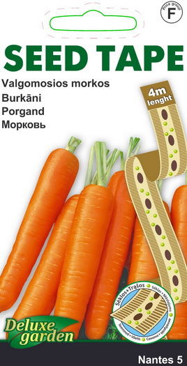 Valgomųjų morkų NANTES 5 sėklos juostoje, 4 m - ermitazas.lt