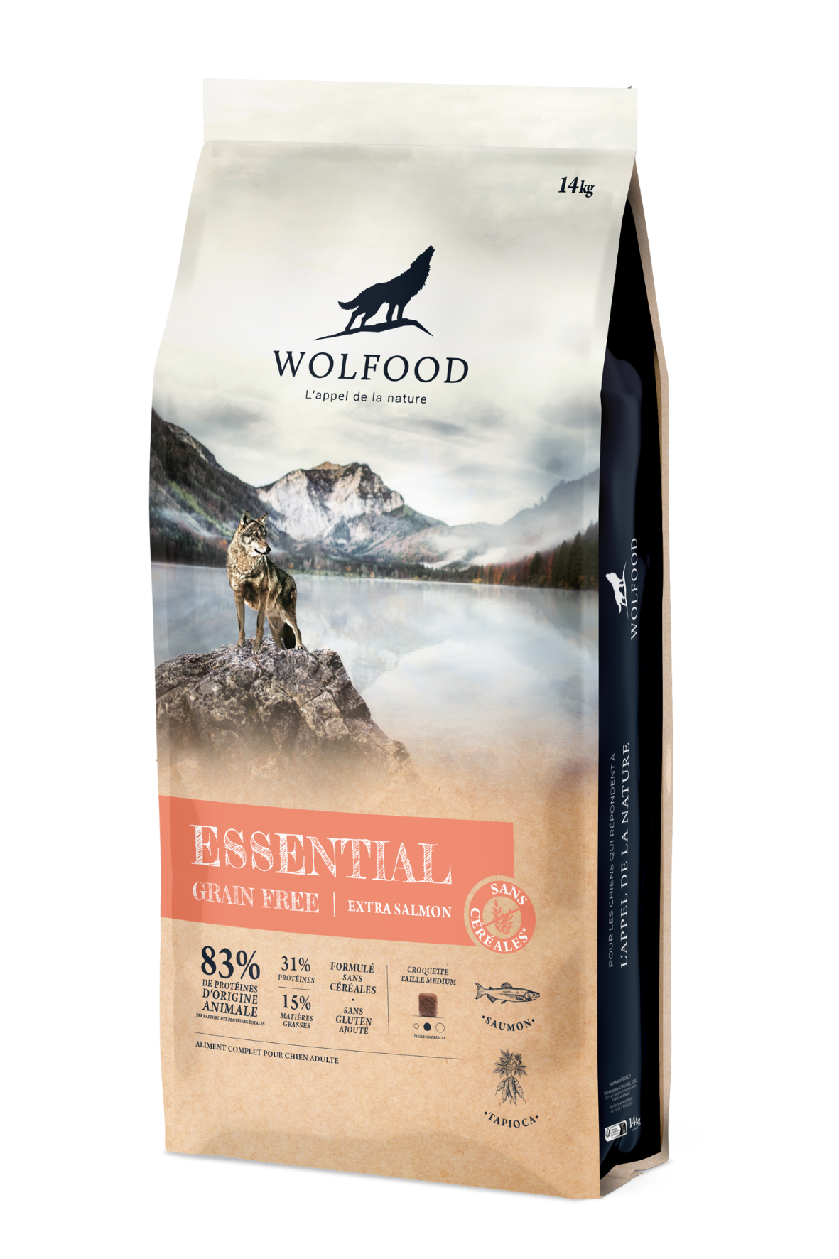 Sausas šunų ėdalas WOLFOOD Essential Extra Salmon, 14 kg - ermitazas.lt