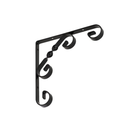 Lentynos laikiklis su ornamentais 150 x 150 mm, juodos sp. - ermitazas.lt